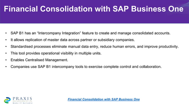 Financial Consolidation with SAP Business One | PPT