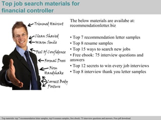 Financial controller recommendation letter | PPT