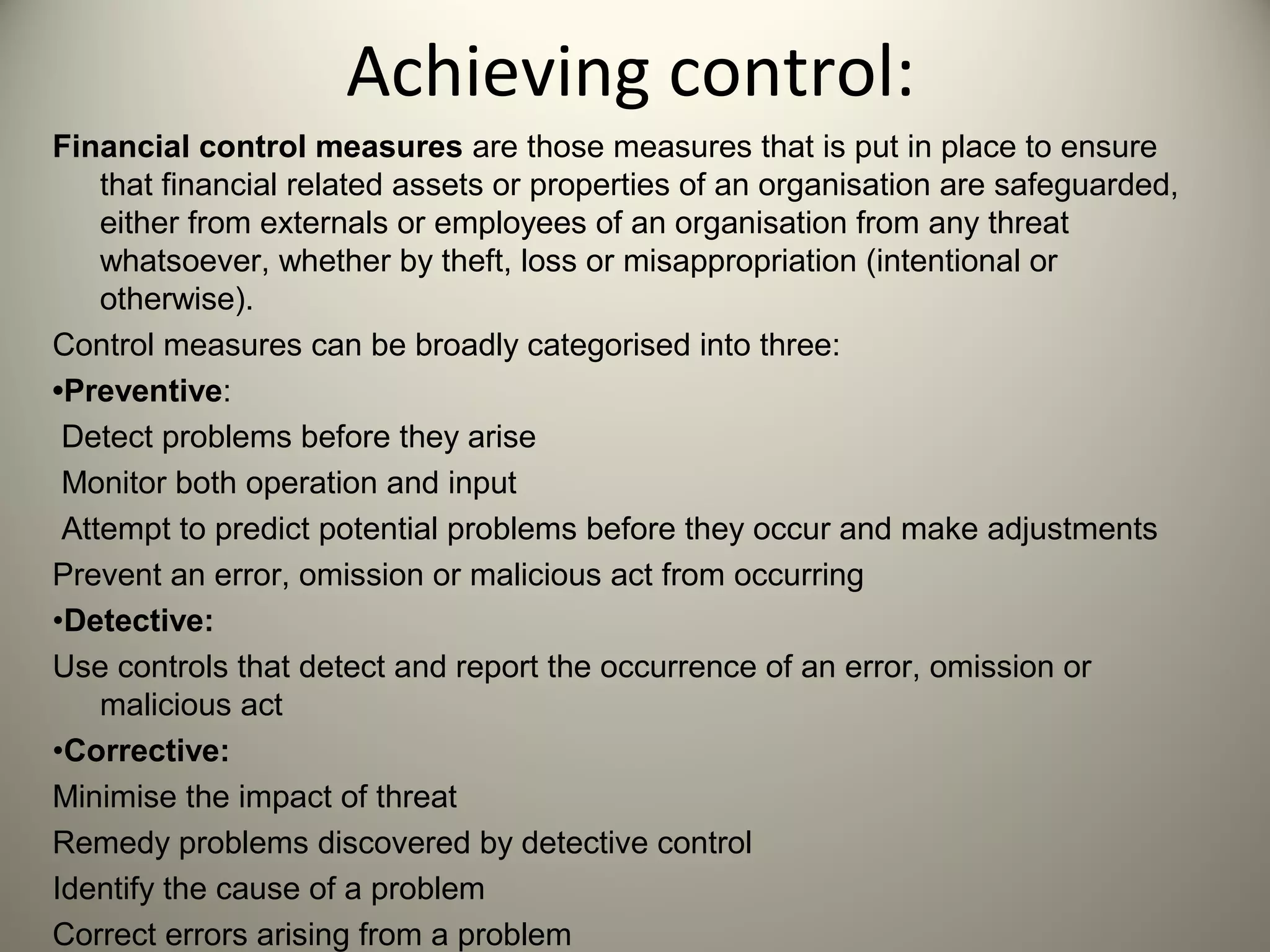 Financial controls for Businesses | PPT