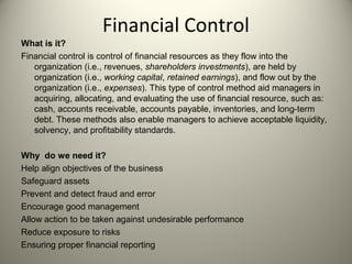 Financial controls for Businesses | PPT