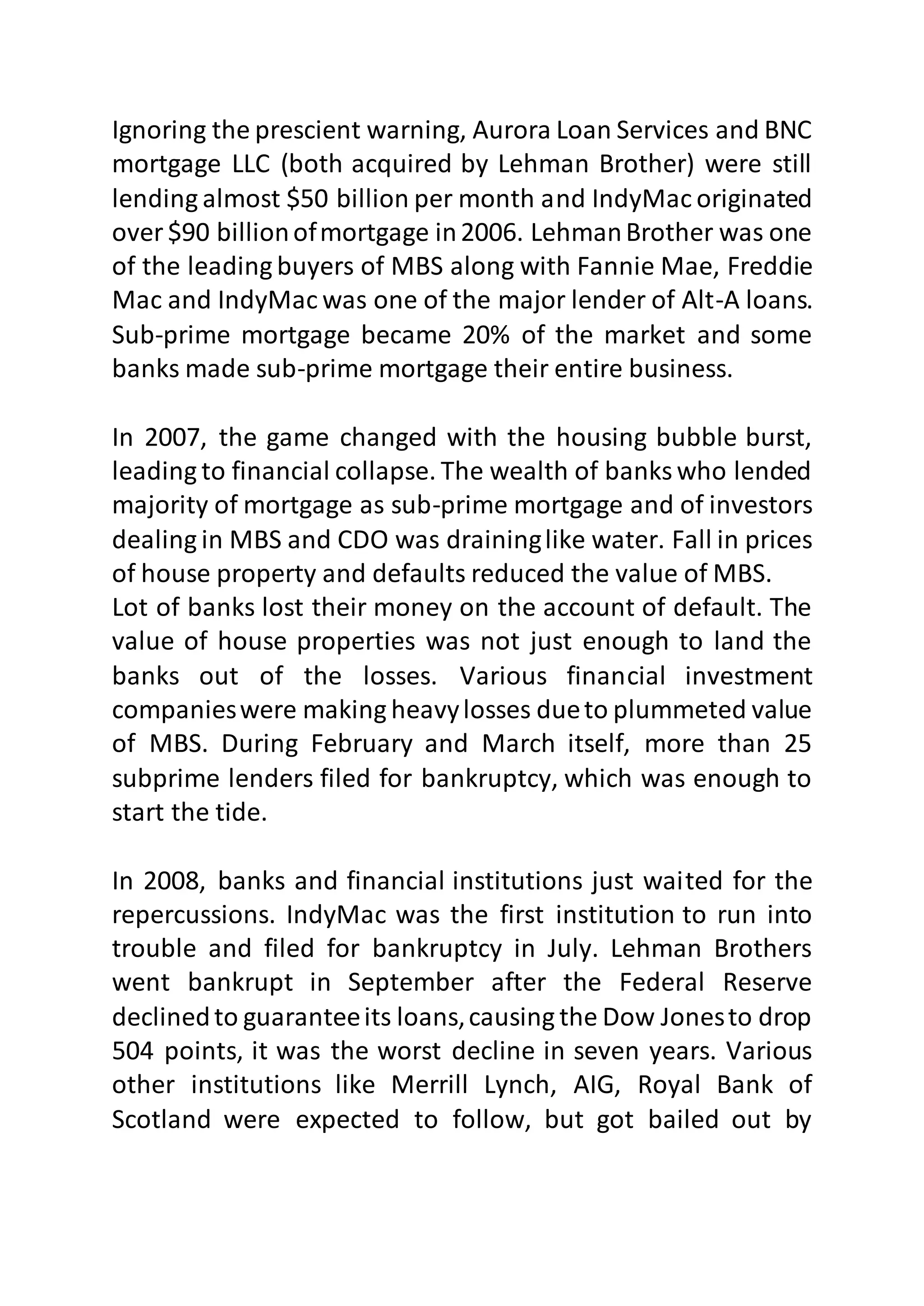 Financial crises (2008) | DOCX