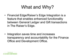 Financial edge and raiser's edge integration (m packard uc15) | PDF