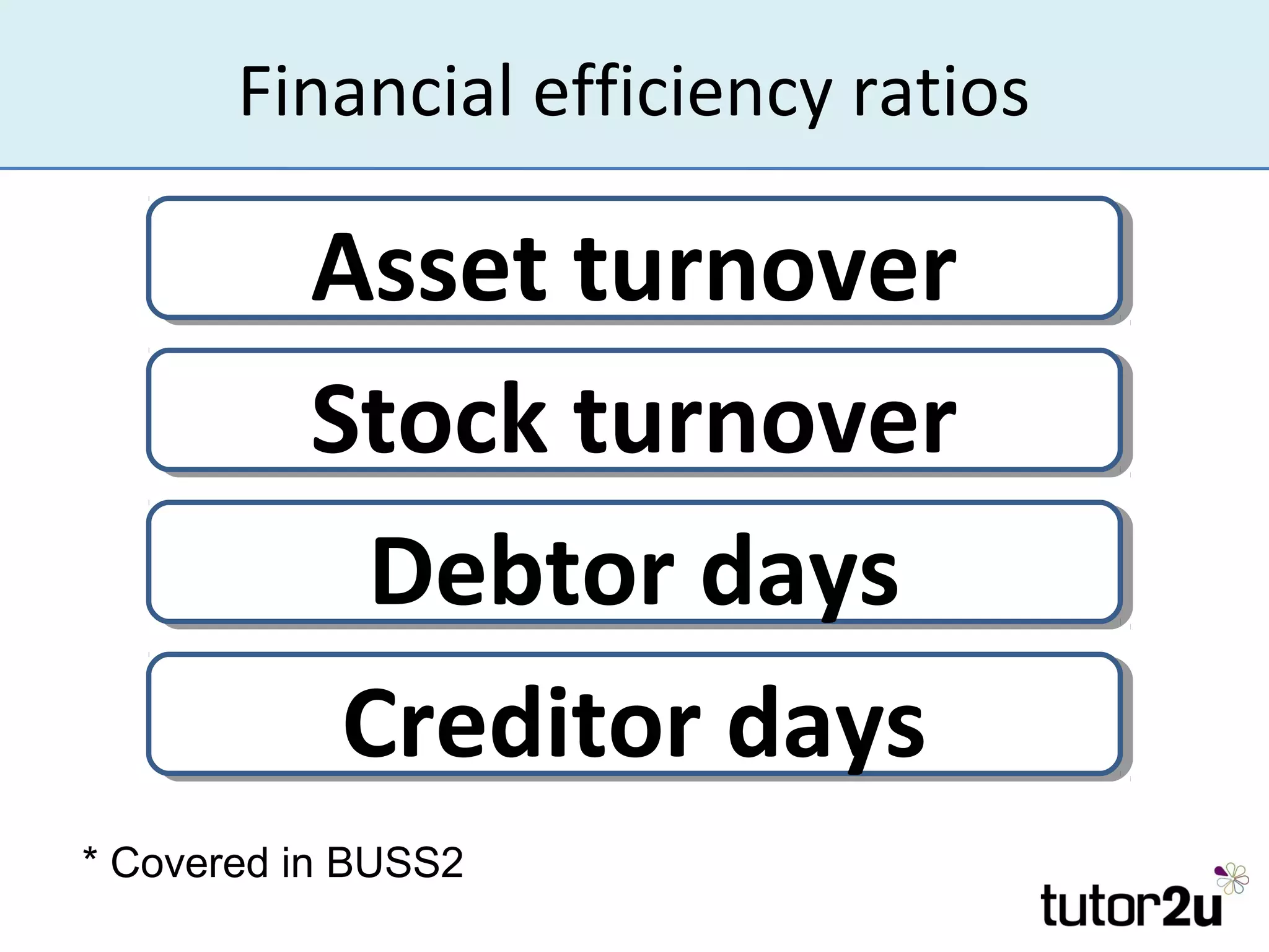 Interpreting Accounts - Financial Efficiency Ratios | PPT