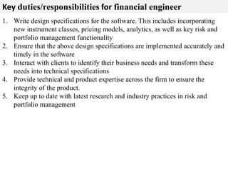 Financial engineer job description | PPT