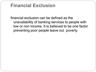 Financial Exclusion and financial inclusion | PPTX