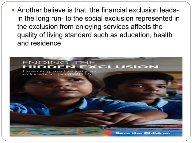 Financial Exclusion and financial inclusion | PPTX | Government Support ...