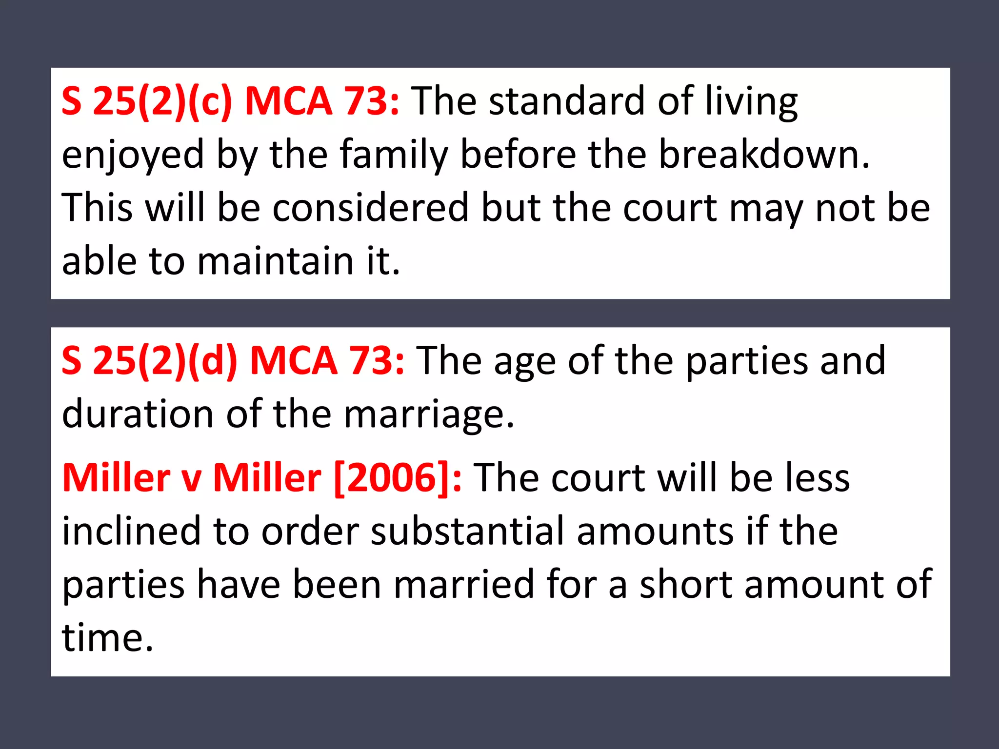 Section 25 of the Matrimonial Causes Act 1973: Financial factors | PPTX