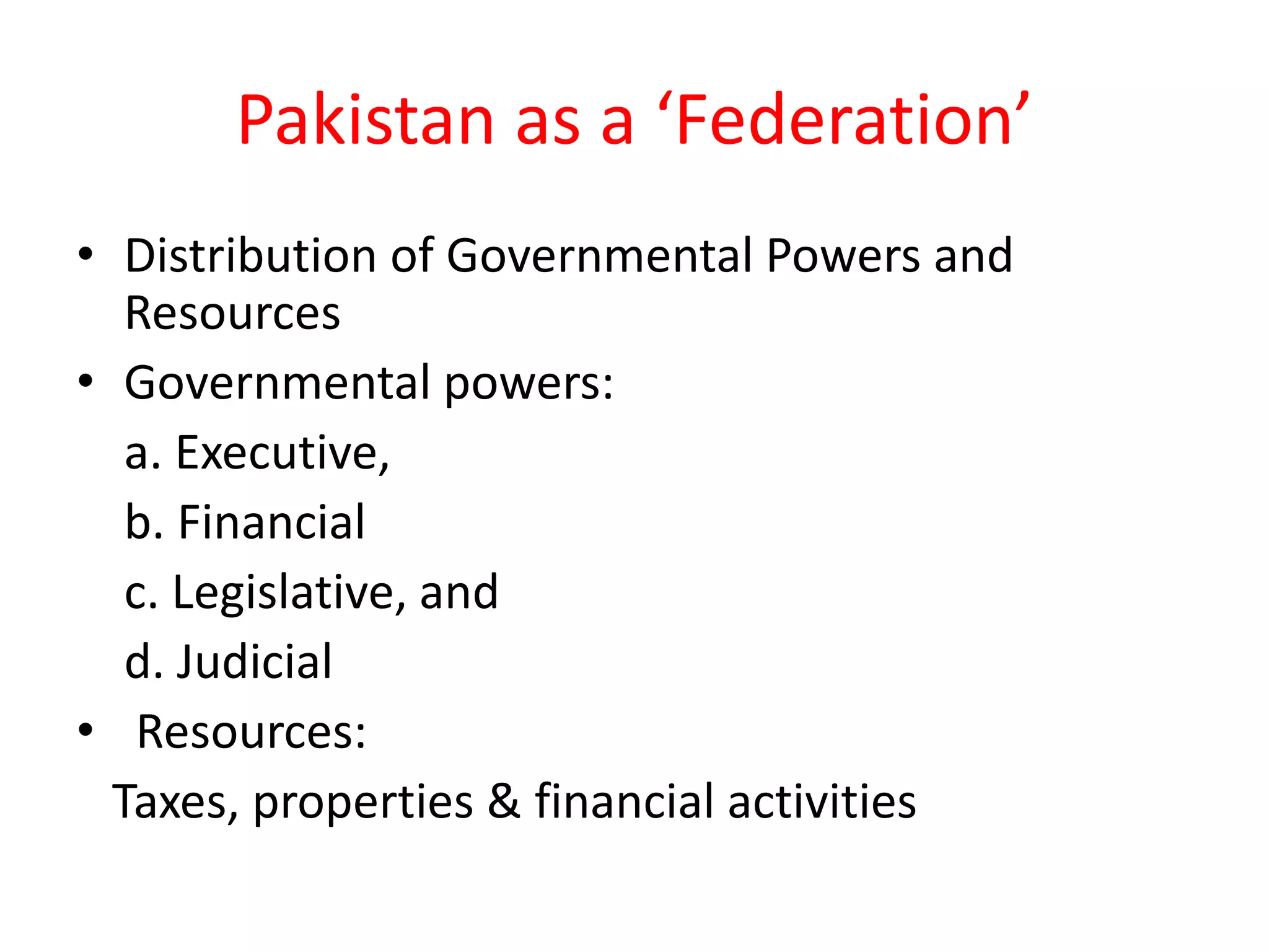 Financial Federalism in Pakistan & National Finance Commission | PPT