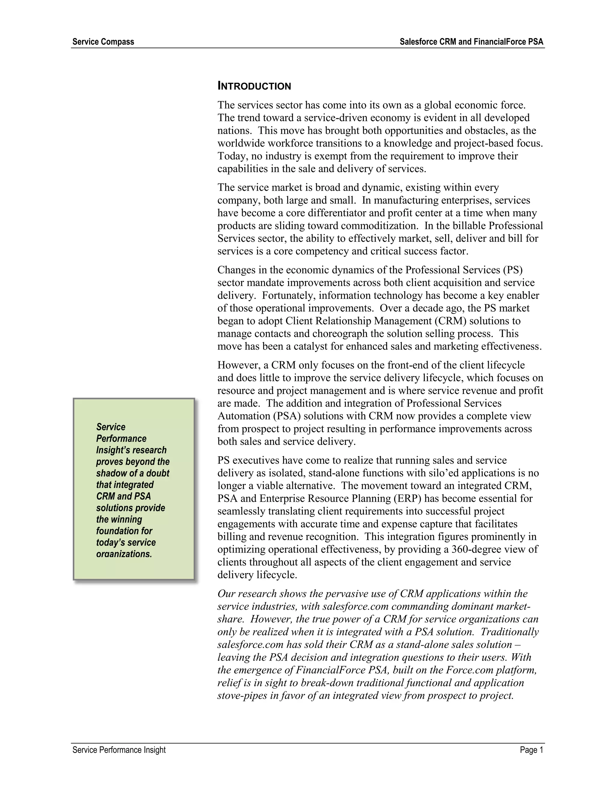 Financial force psa and salesforce crm | PDF