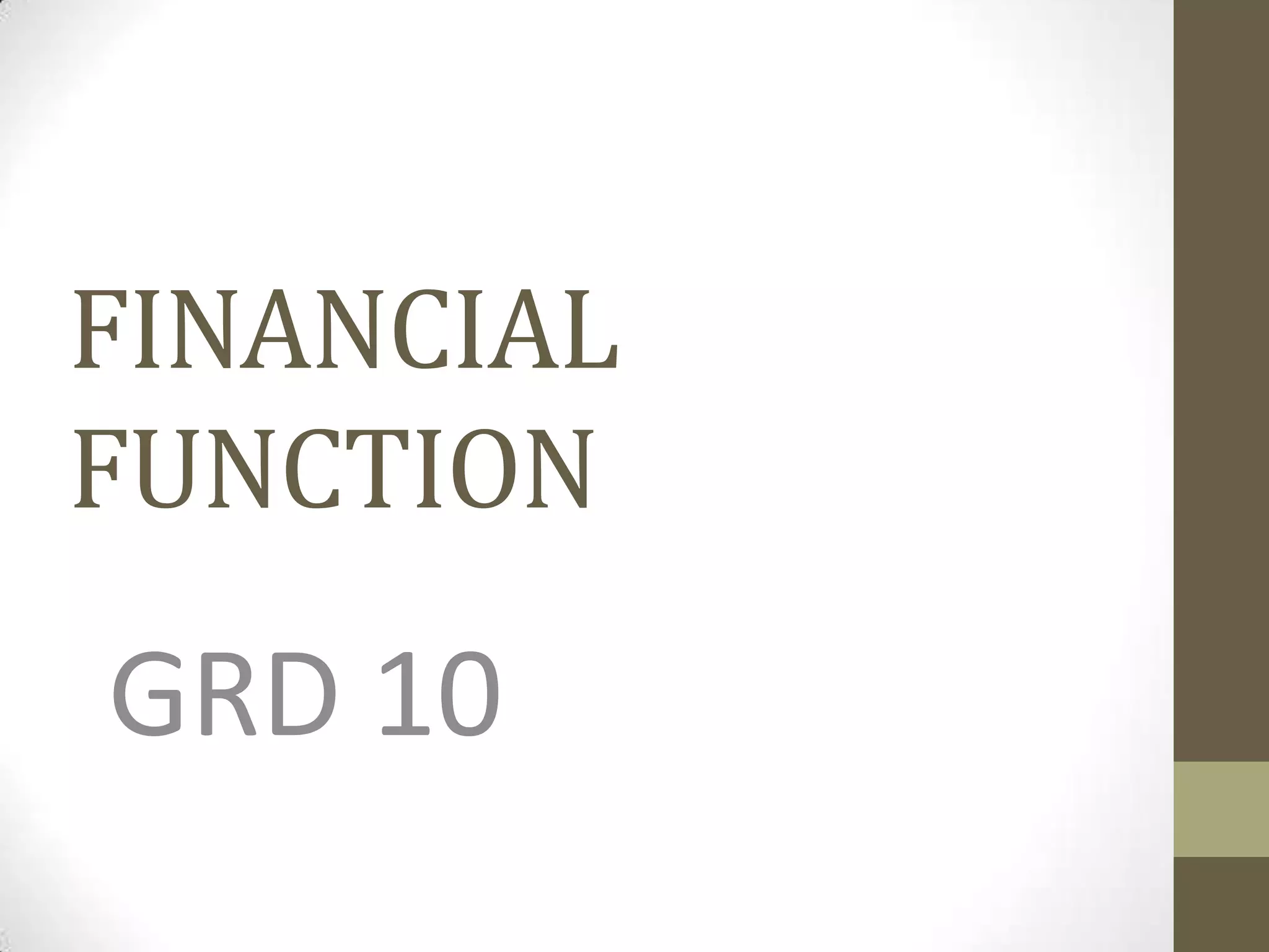 Financial function | PPTX