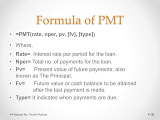 Financial functions in MS Excel | PPTX