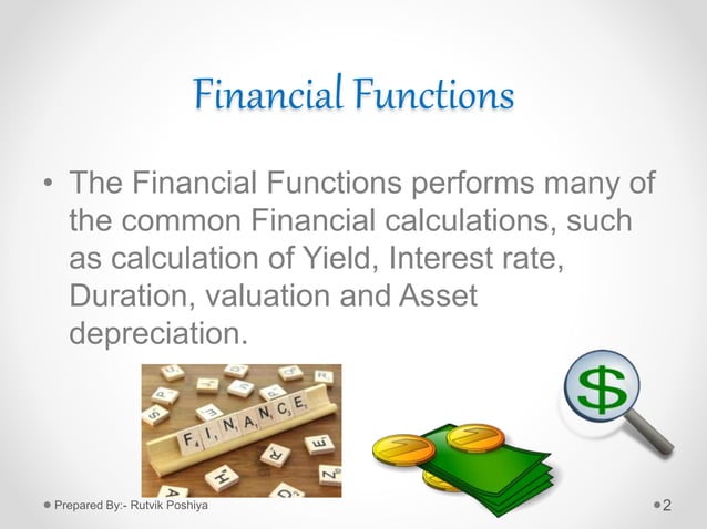 Financial functions in MS Excel | PPTX | Stocks and Bonds | Personal ...