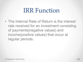 Financial functions in MS Excel | PPTX