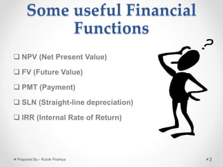 Financial functions in MS Excel | PPTX