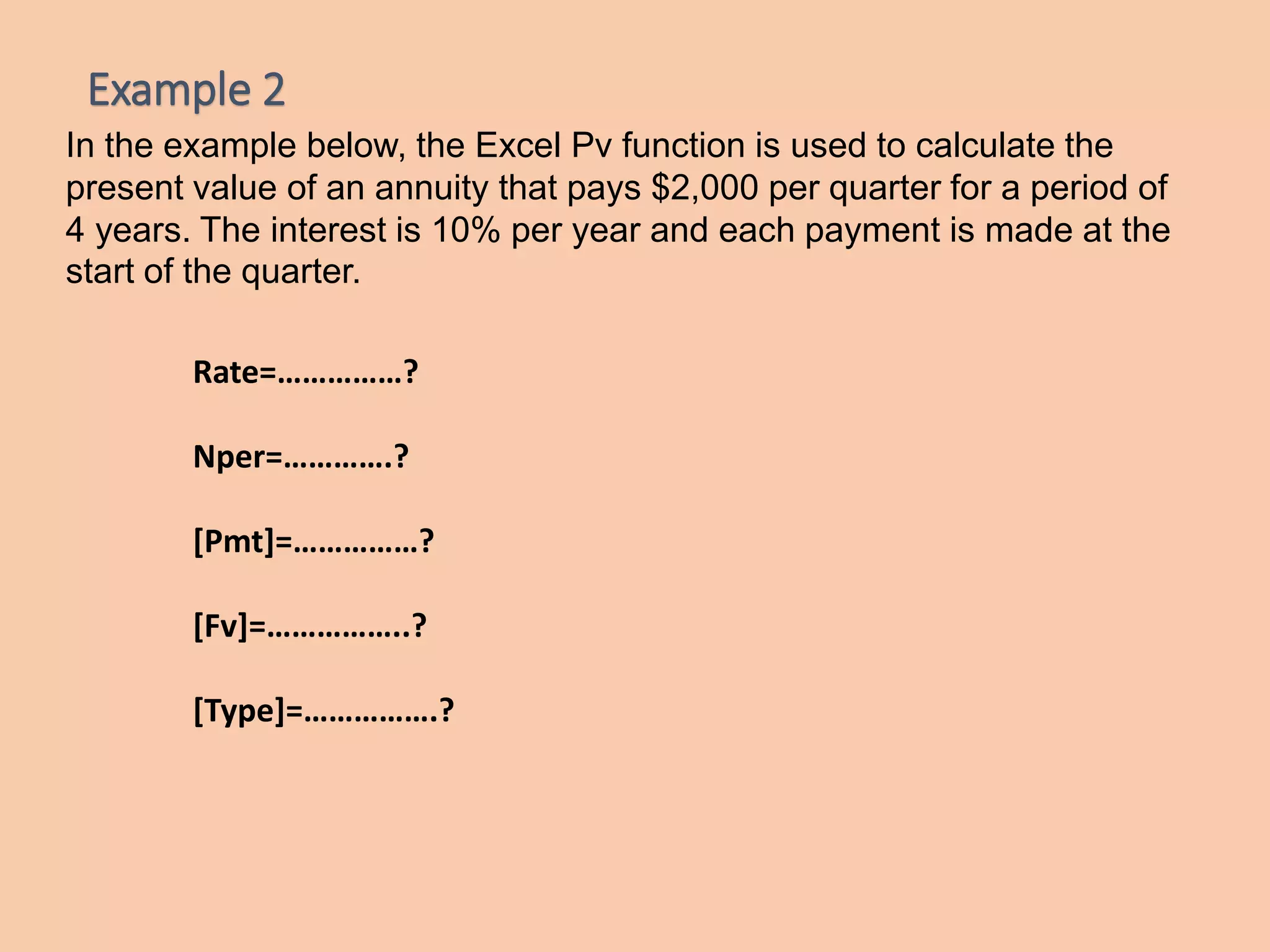 Financial functions in excel | PPTX