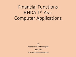 Financial functions in excel | PPTX