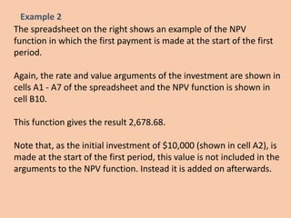 Financial functions in excel | PPTX