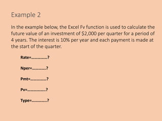 Financial functions in excel | PPTX
