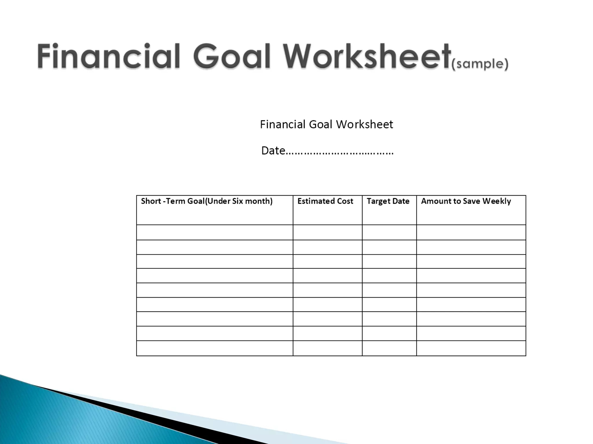 Financial Goal Setting | PPT