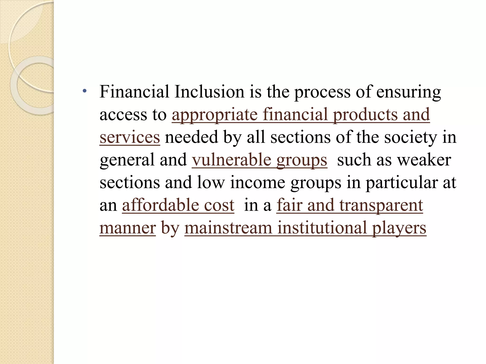Financial inclusion | PPTX