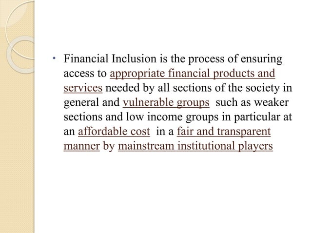 Financial inclusion | PPT