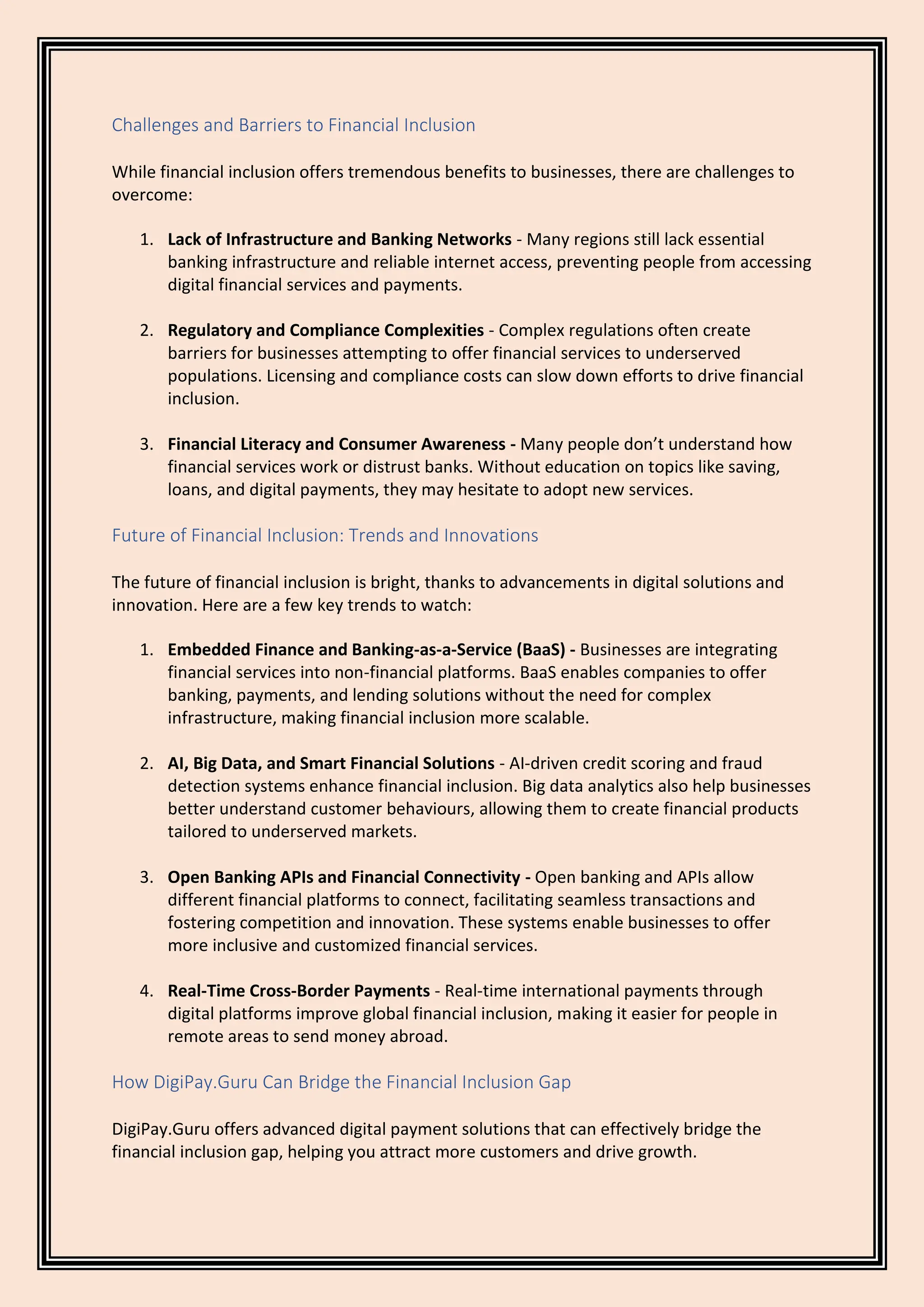 Financial Inclusion Important for your business | PDF