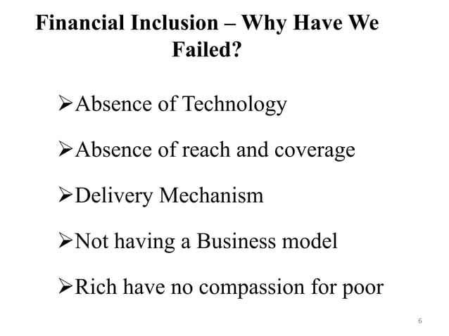 Financial Inclusion | PPTX | Business Banking & Finance | Business