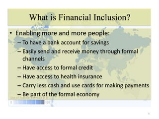 Financial inclusion for managing risks against poverty & shocks | PPT