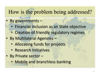 Financial inclusion for managing risks against poverty & shocks | PPT
