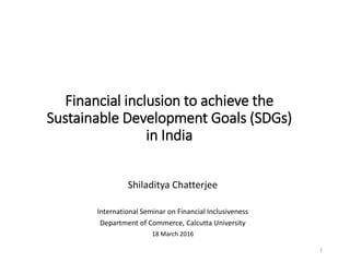Financial inclusion to achieve the Sustainable Development Goals in ...