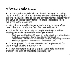Financial inclusion to achieve the Sustainable Development Goals in ...