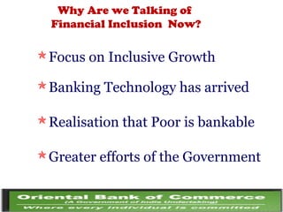 Financial inclusion OBC BANK | PPT