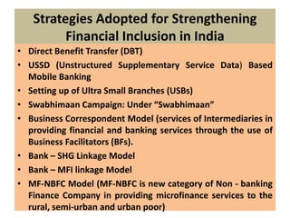 Financial inclusion in india an over view | PPTX
