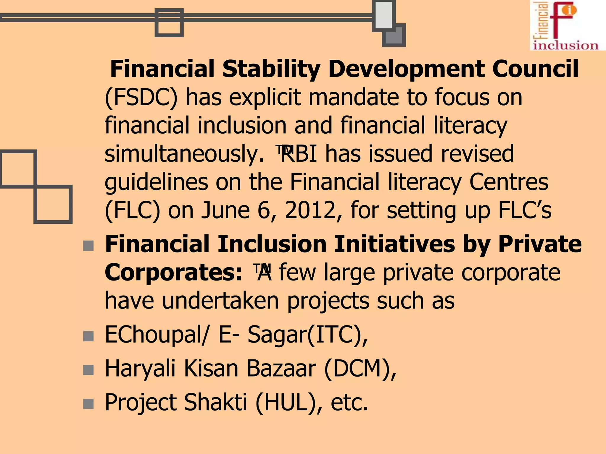 Financial inclusion in India | PPTX