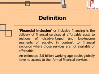 Financial inclusion in India | PPTX