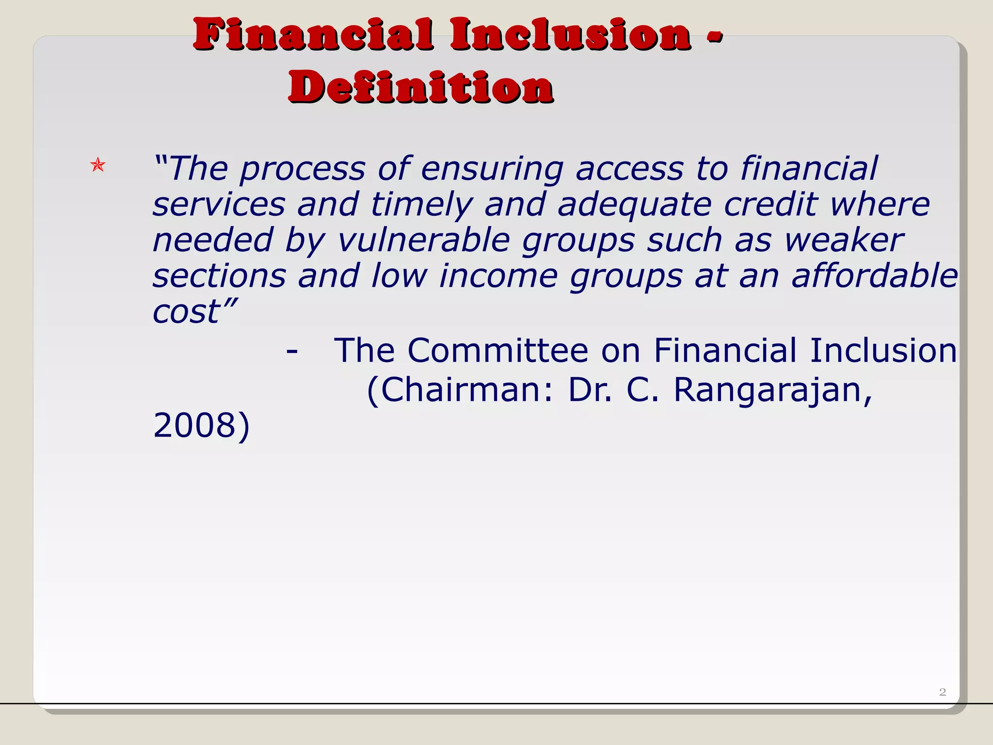 Financial inclusion ppt(1) | PPT