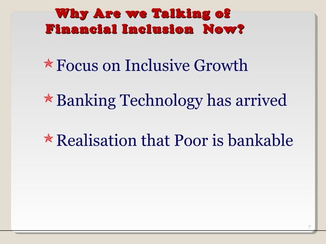 Financial inclusion ppt(1) | PPT | Business Banking & Finance | Business