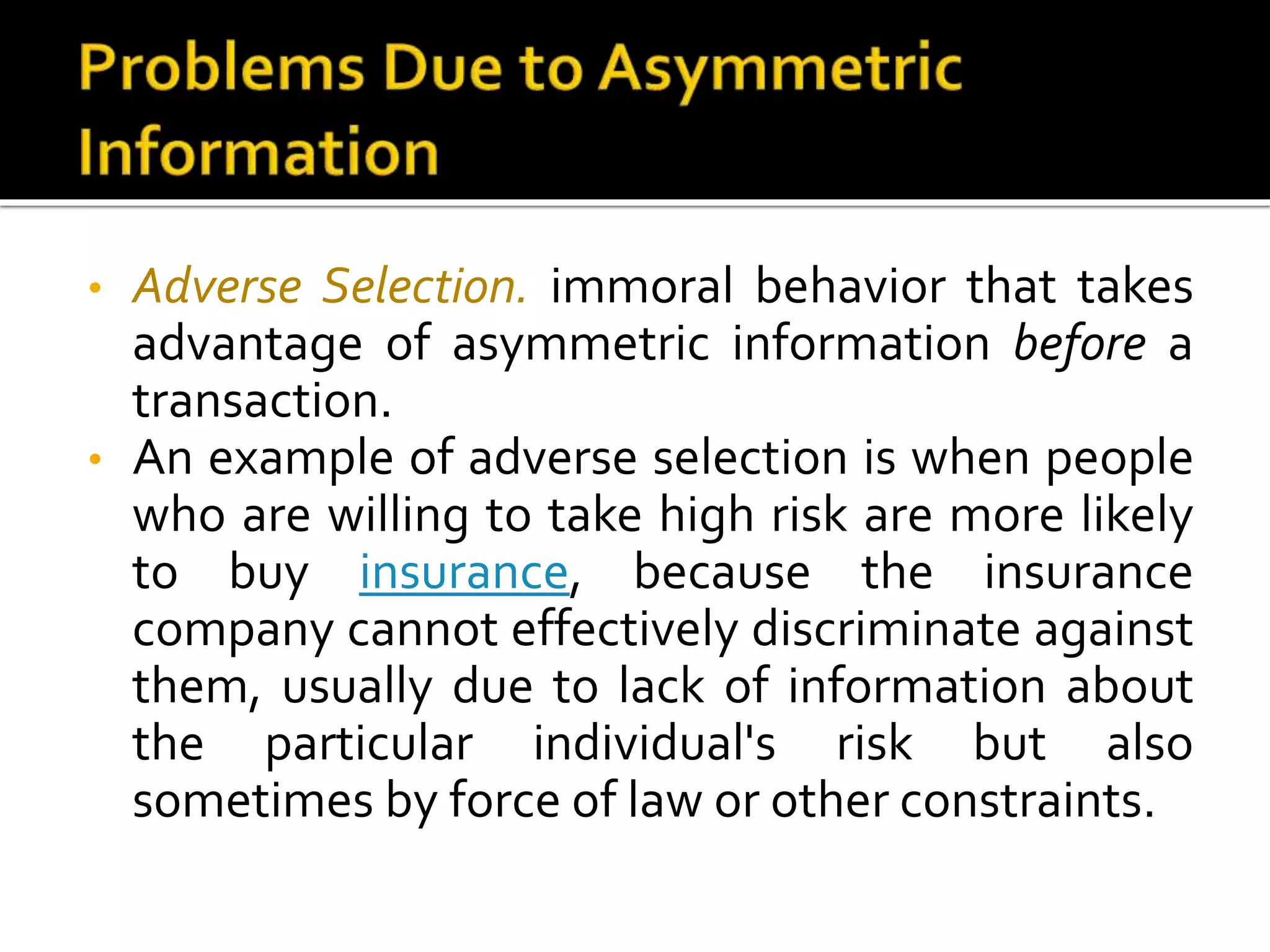 Asymmetric Information | PPTX