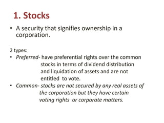 Financial instruments (finance 1) | PPTX