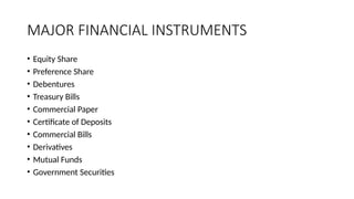 Financial Instruments in India and its Types | PPTX