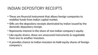 Financial Instruments in India and its Types | PPT