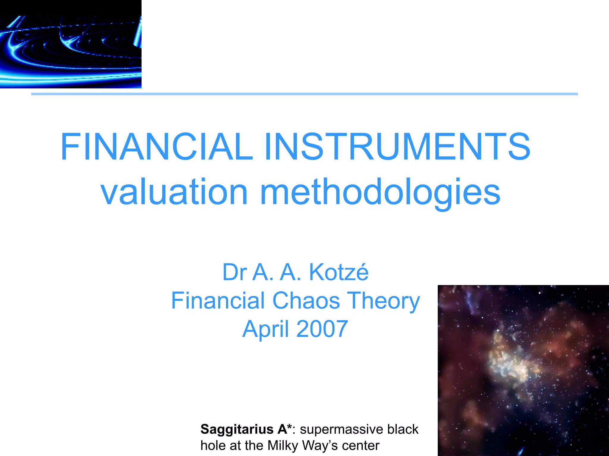 FINANCIAL INSTRUMENTS: valuation methodologies | PDF