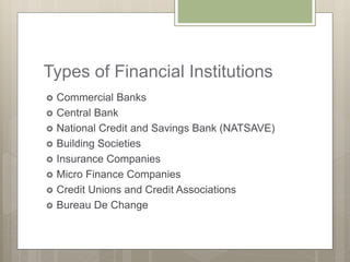 Financial insttutions | PPT