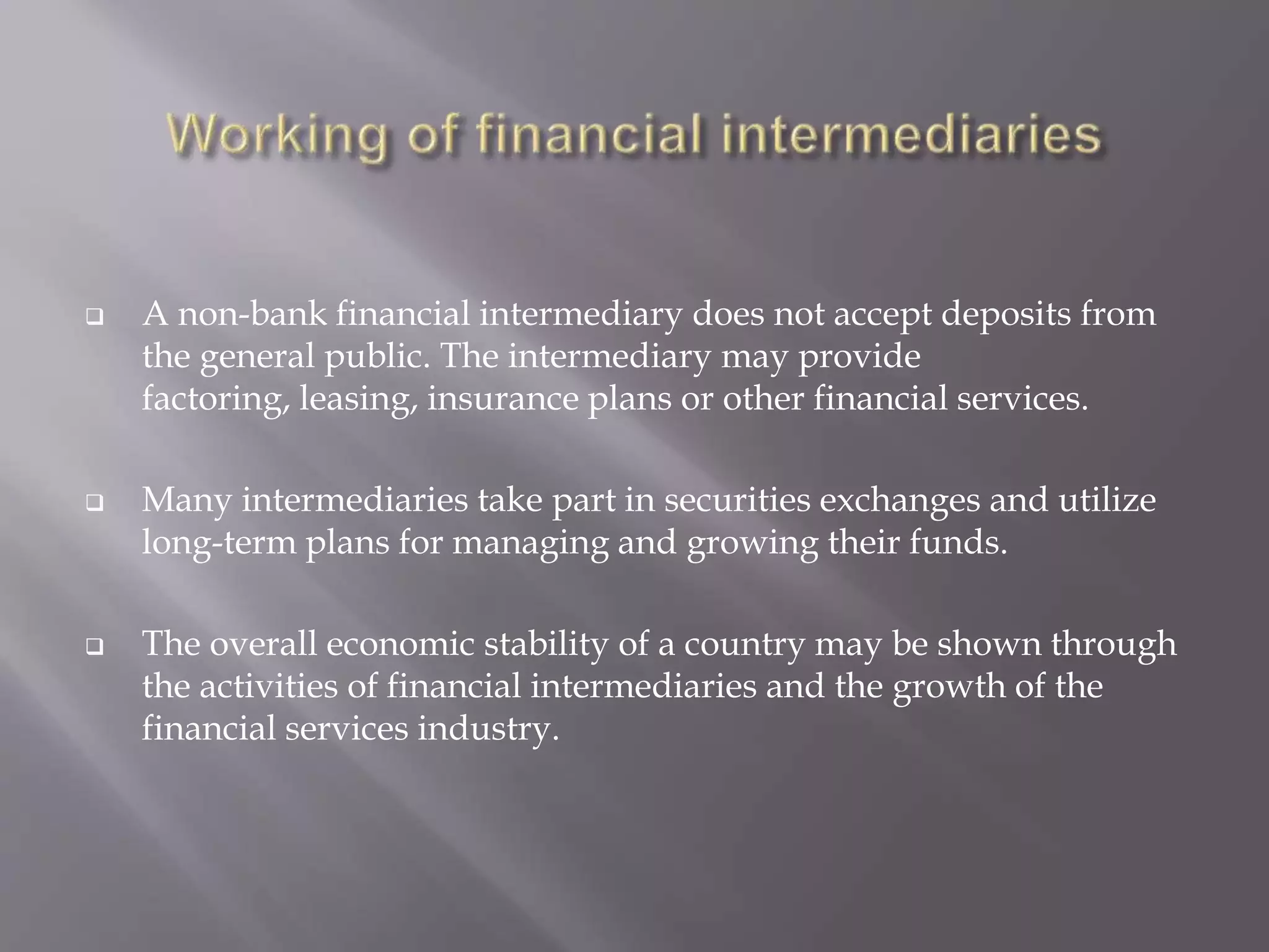 Financial intermediaries | PPTX