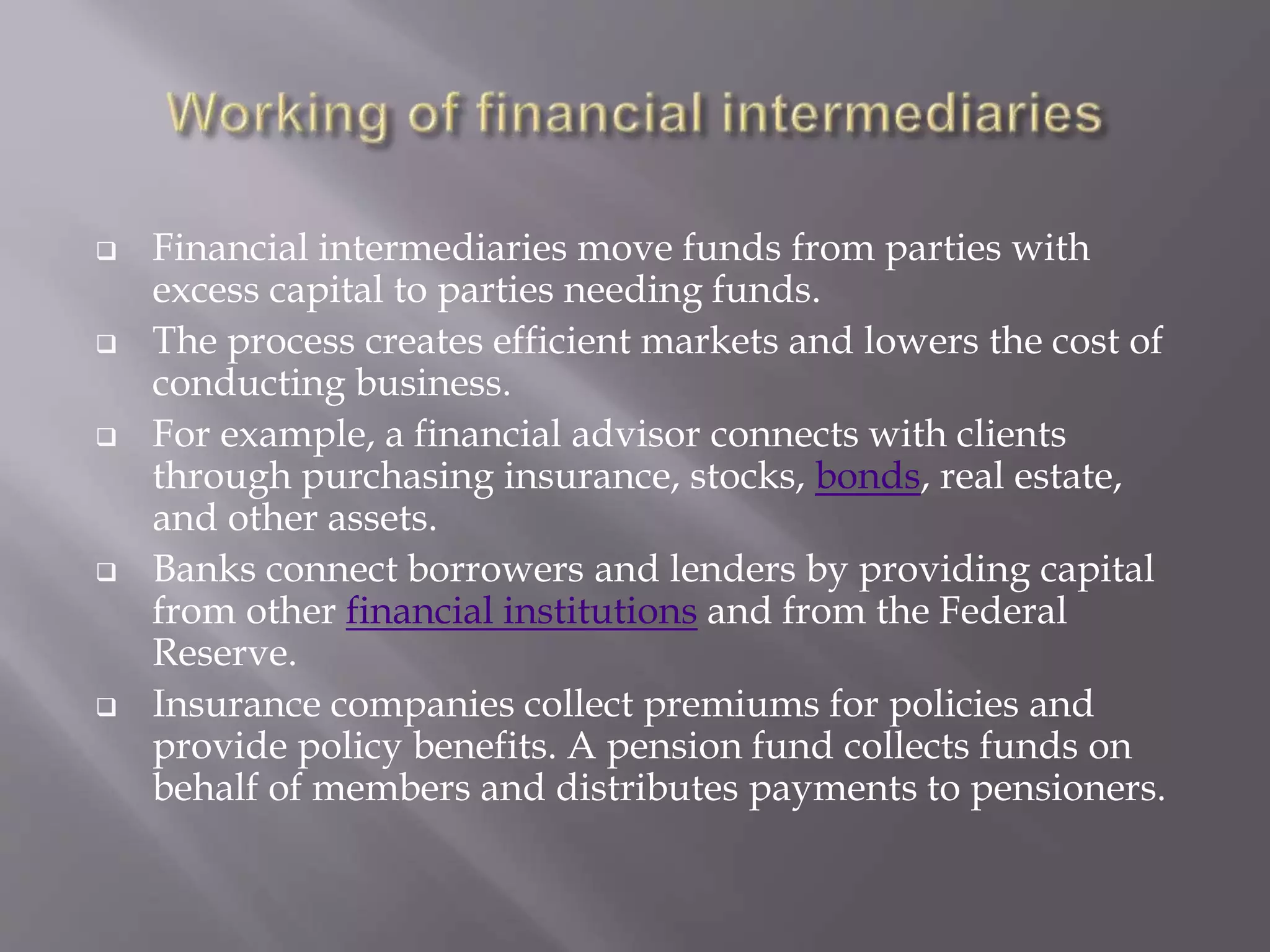 Financial intermediaries | PPTX