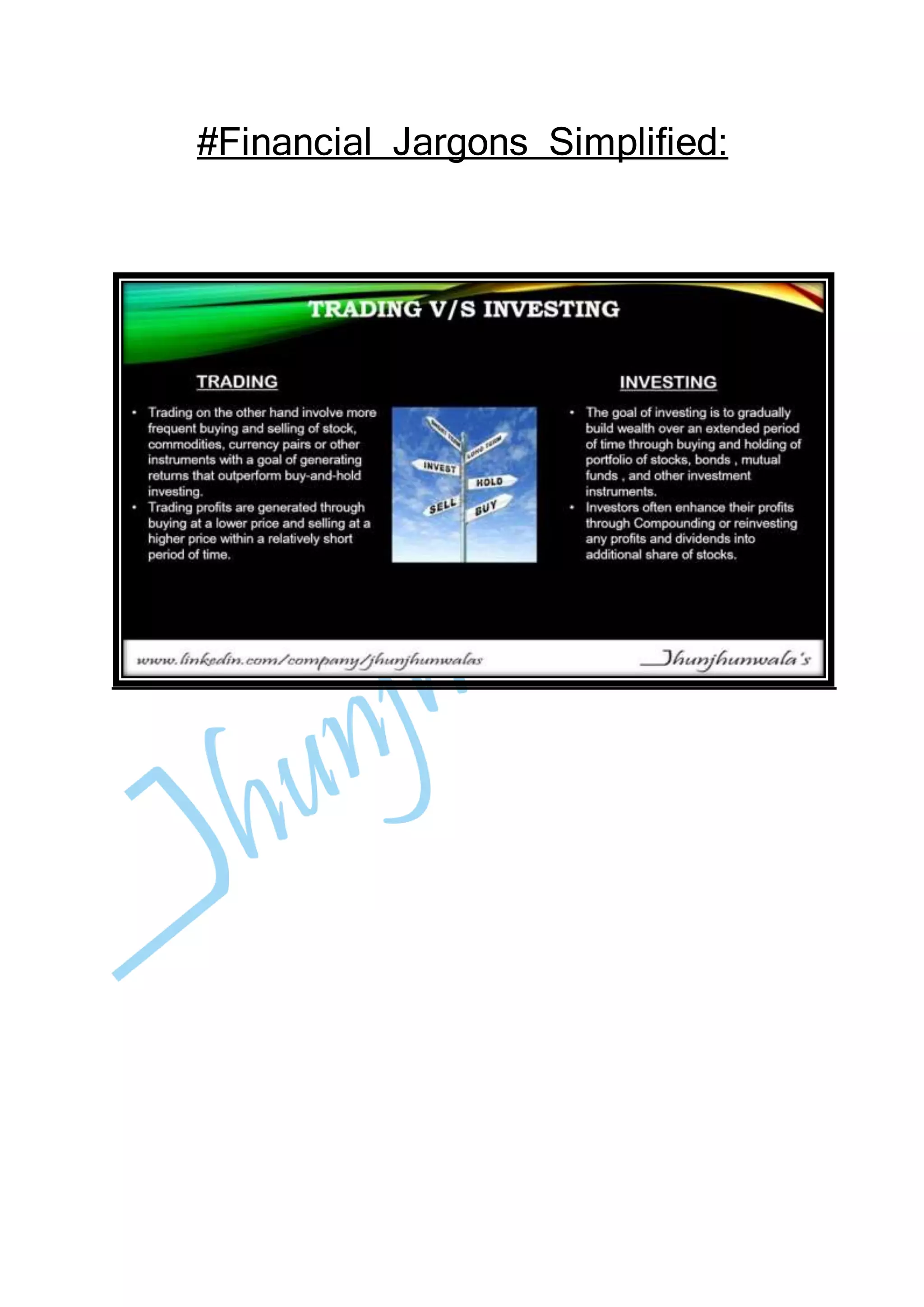 #Financial jargons simplified | DOCX | Stocks and Bonds | Personal Investing