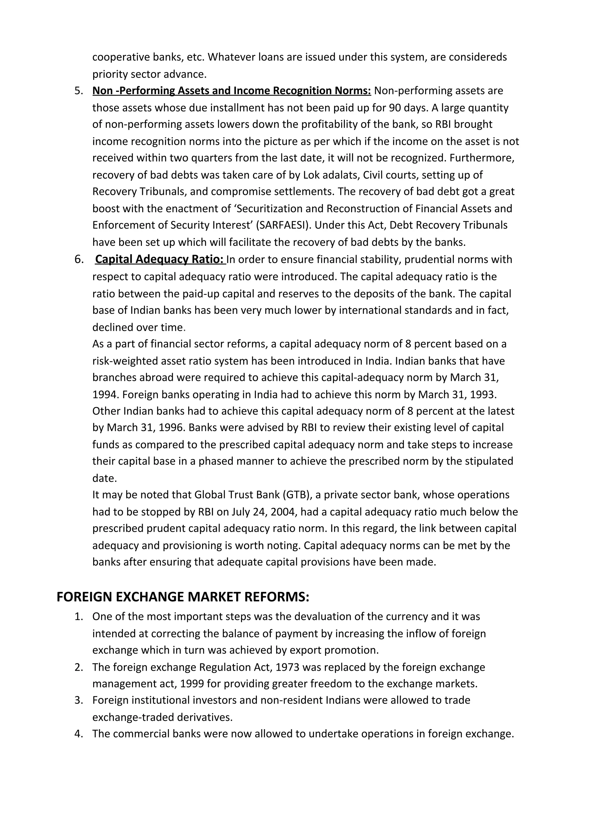 Financial liberalization, Reforms carried out in India and their impact ...