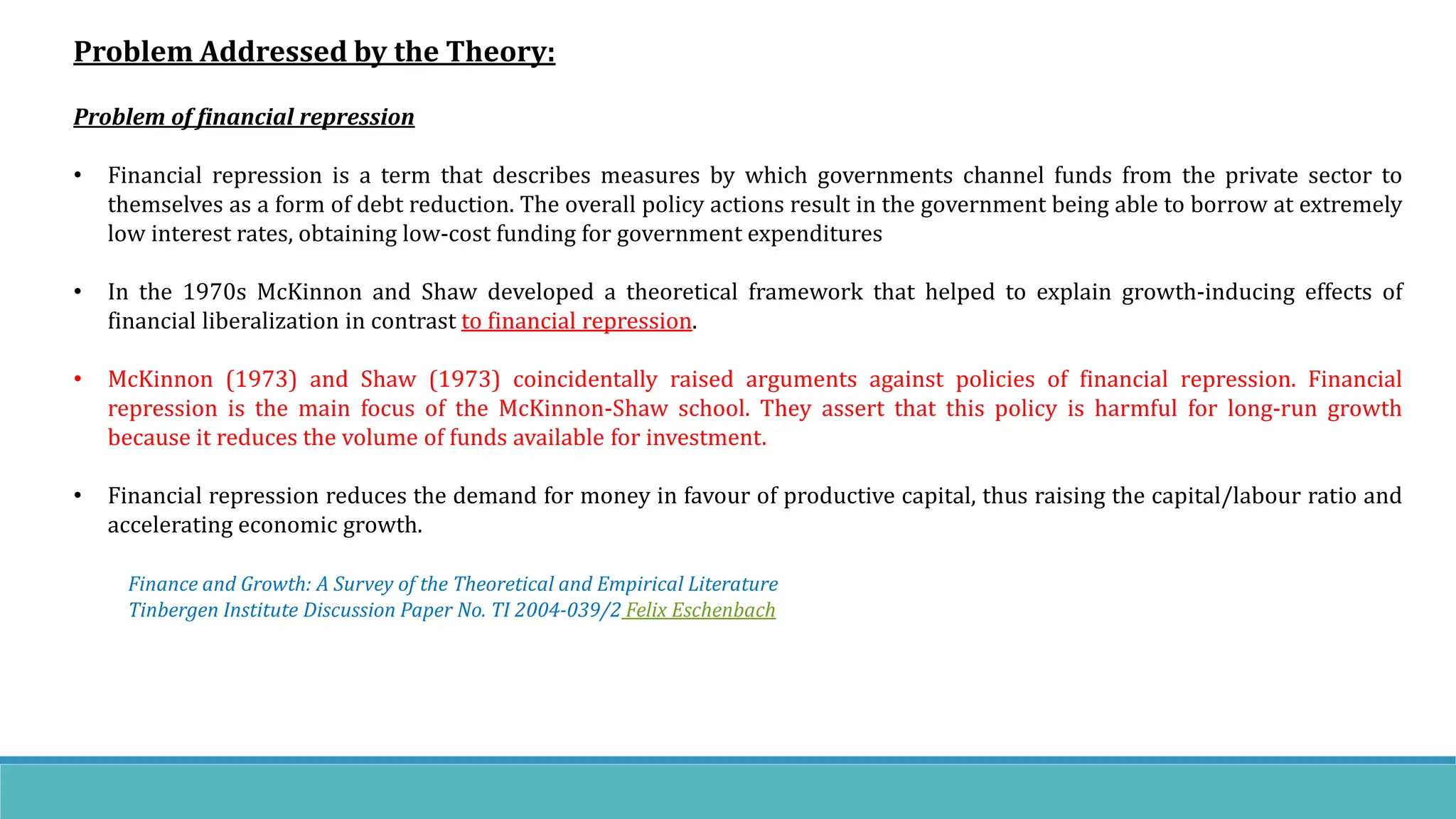 Financial Liberalization Theory detailed | PPTX