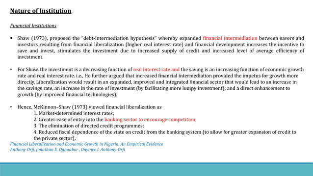 Financial Liberalization Theory detailed | PPTX | Business Accounting ...