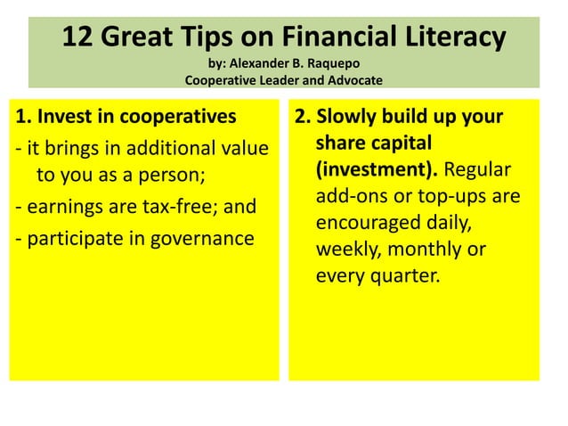 Financial Literacy | PPT | Financial Planning | Personal Finance